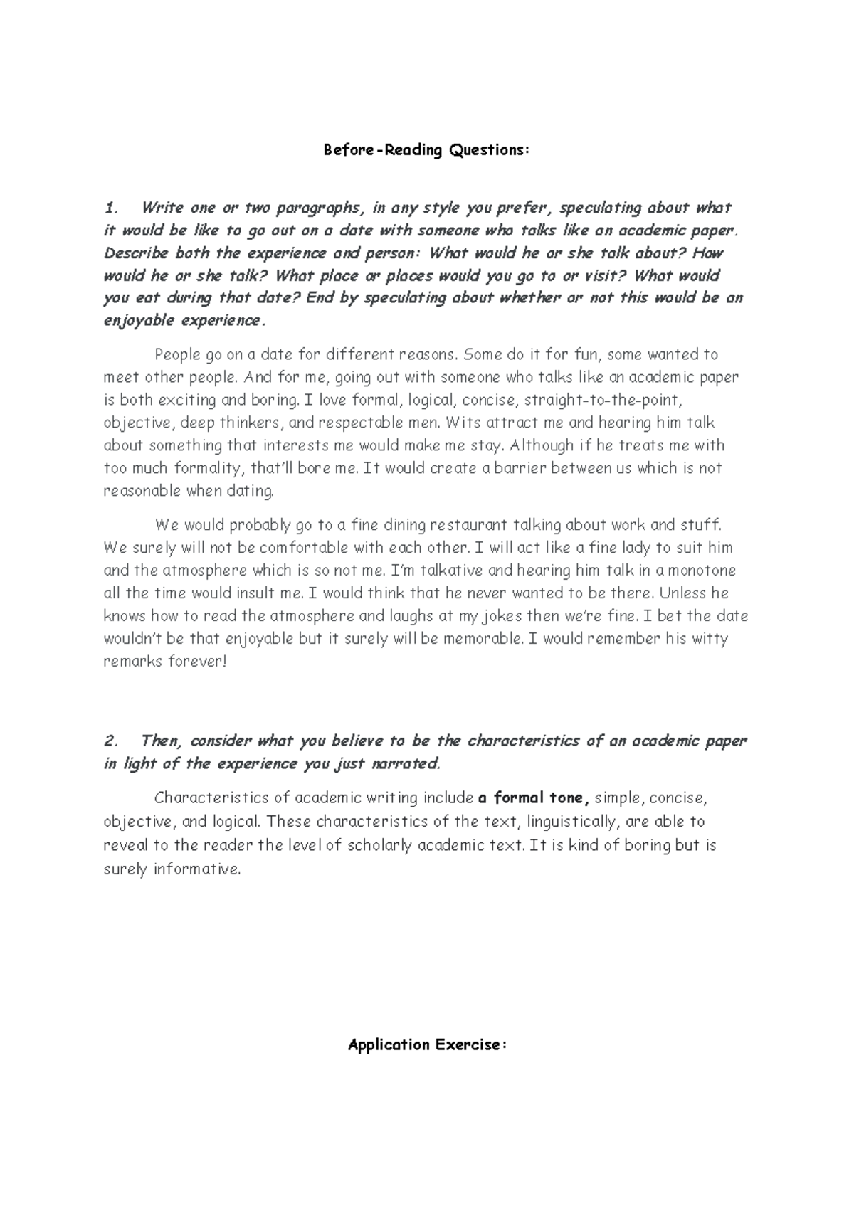 Before Reading Questions - Before-Reading Questions: Write one or two ...