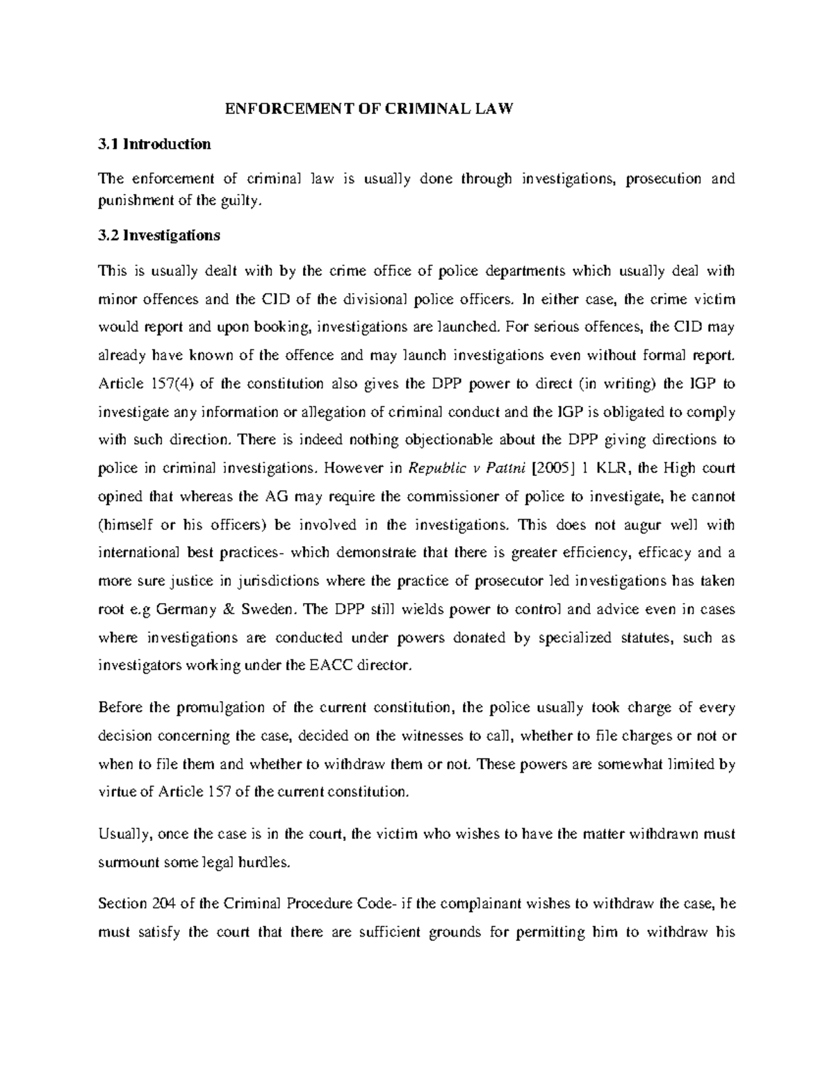 Topic 3- Enforcement of Criminal law - ENFORCEMENT OF CRIMINAL LAW 3 ...