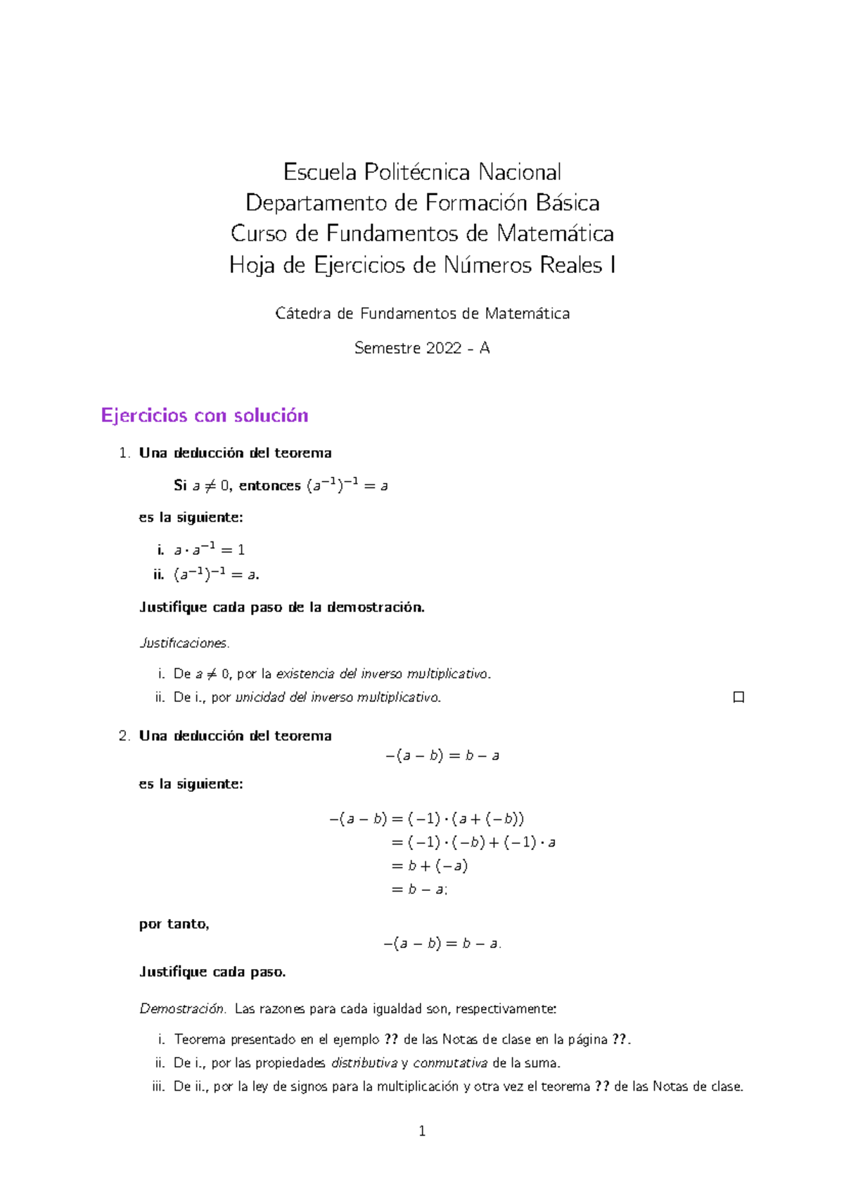Números reales 01 - Ejercicios - Escuela Polit ́ecnica Nacional ...