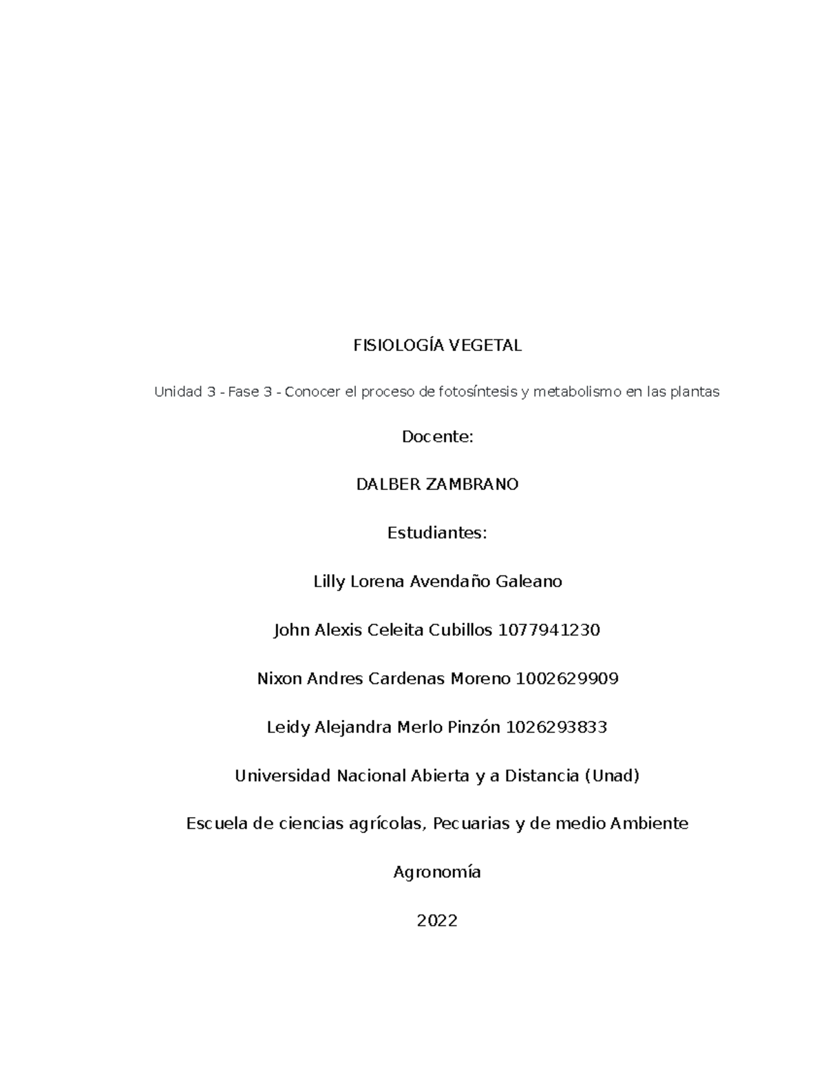 Fisiologia Vegetal FASE 3 - FISIOLOGÍA VEGETAL Unidad 3 - Fase 3 ...