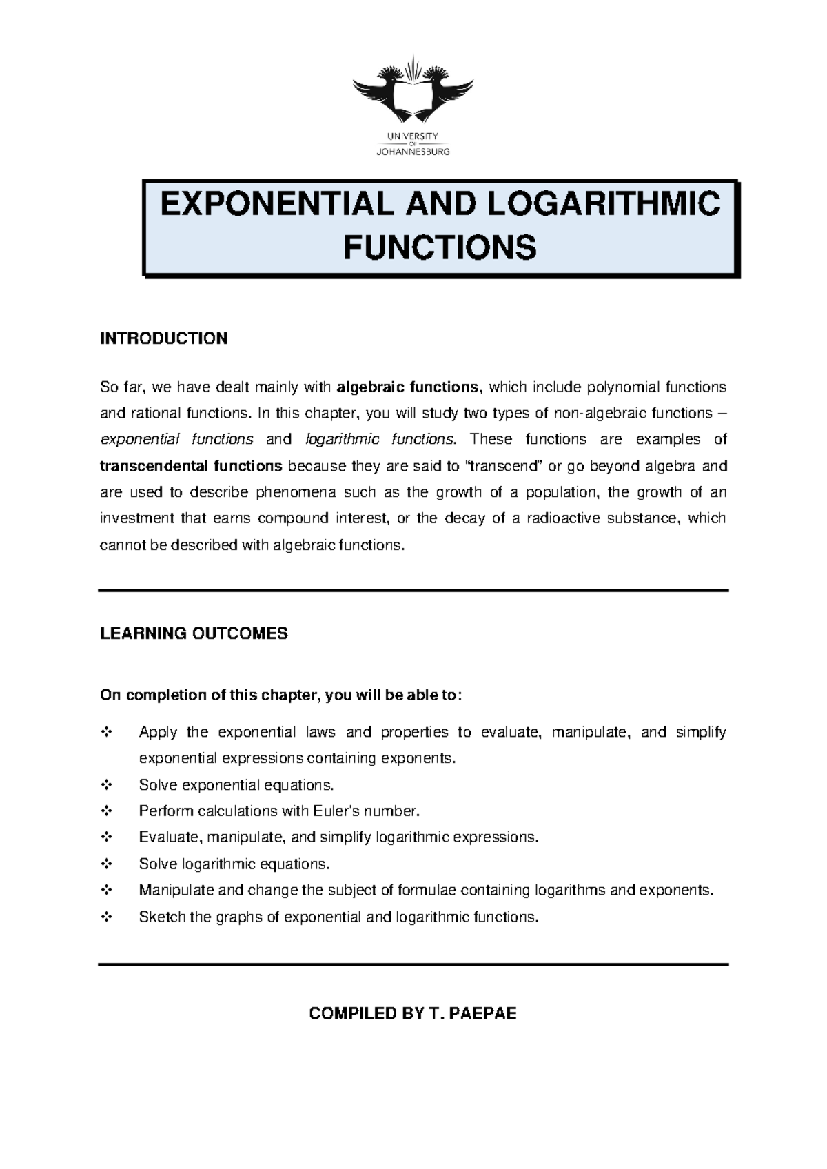 Exponential AND Logarithmic Functions 0f0f9b43ee929a257fa32ccdebed 496c ...