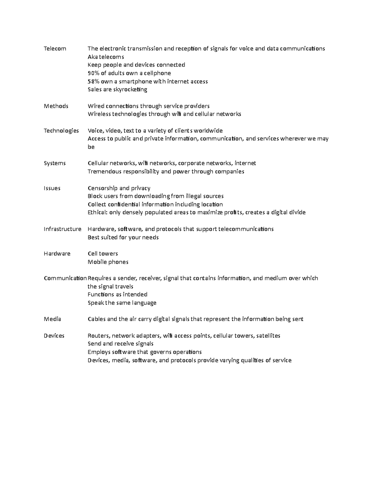 Telecommunications - Studocu