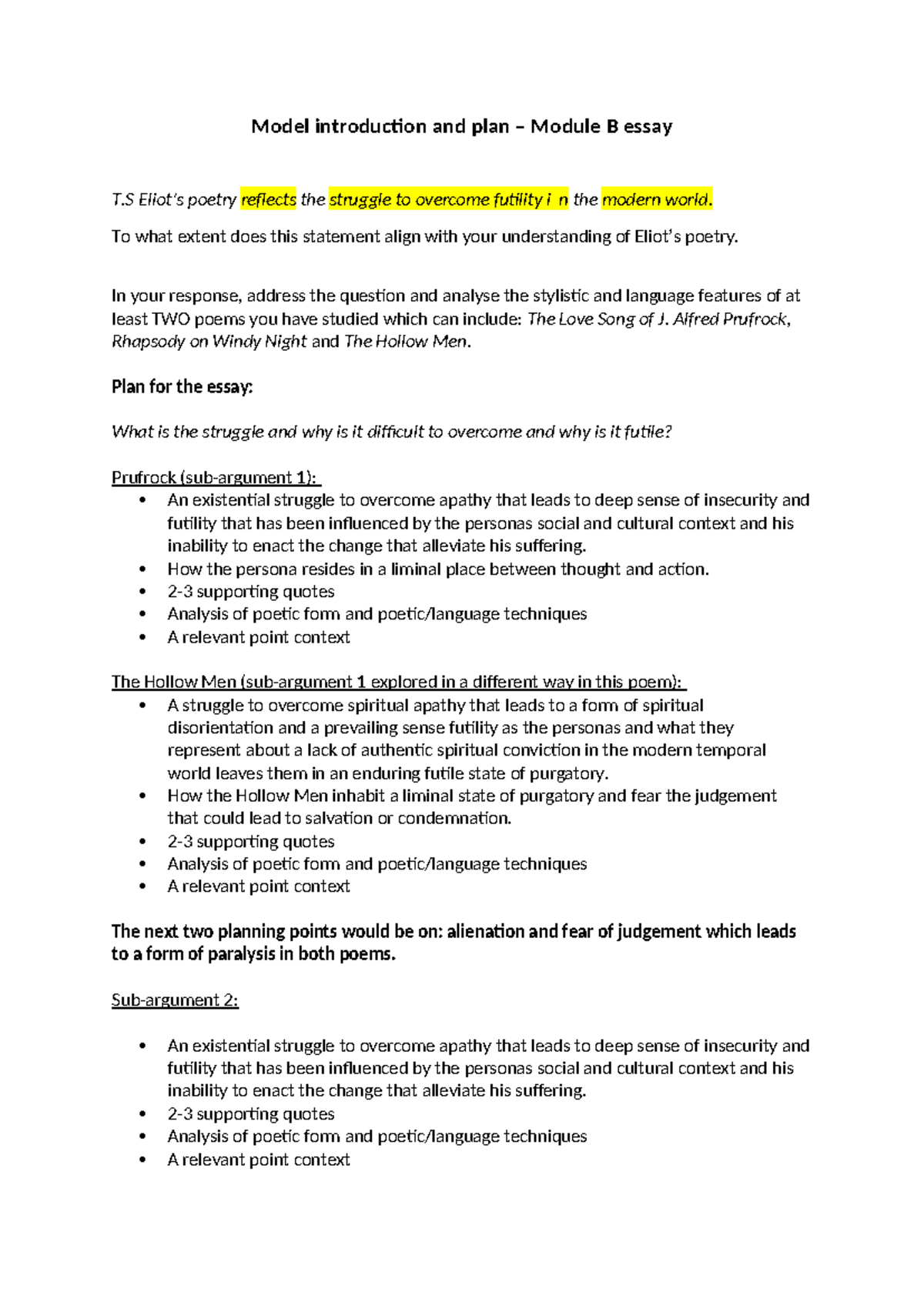 Plan & Model Introduction - Mod B Essay - Model introduction and plan ...