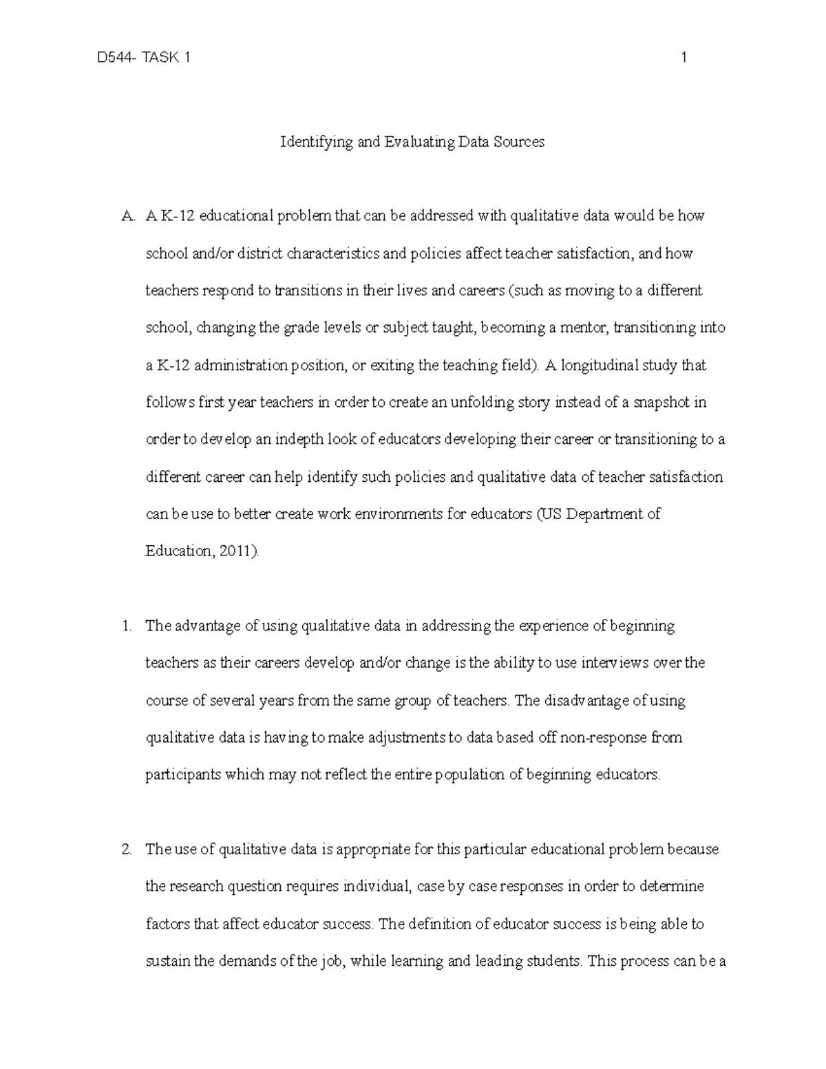 D544- TASK 1 revised - This is for the new course added by WGU D544 ...