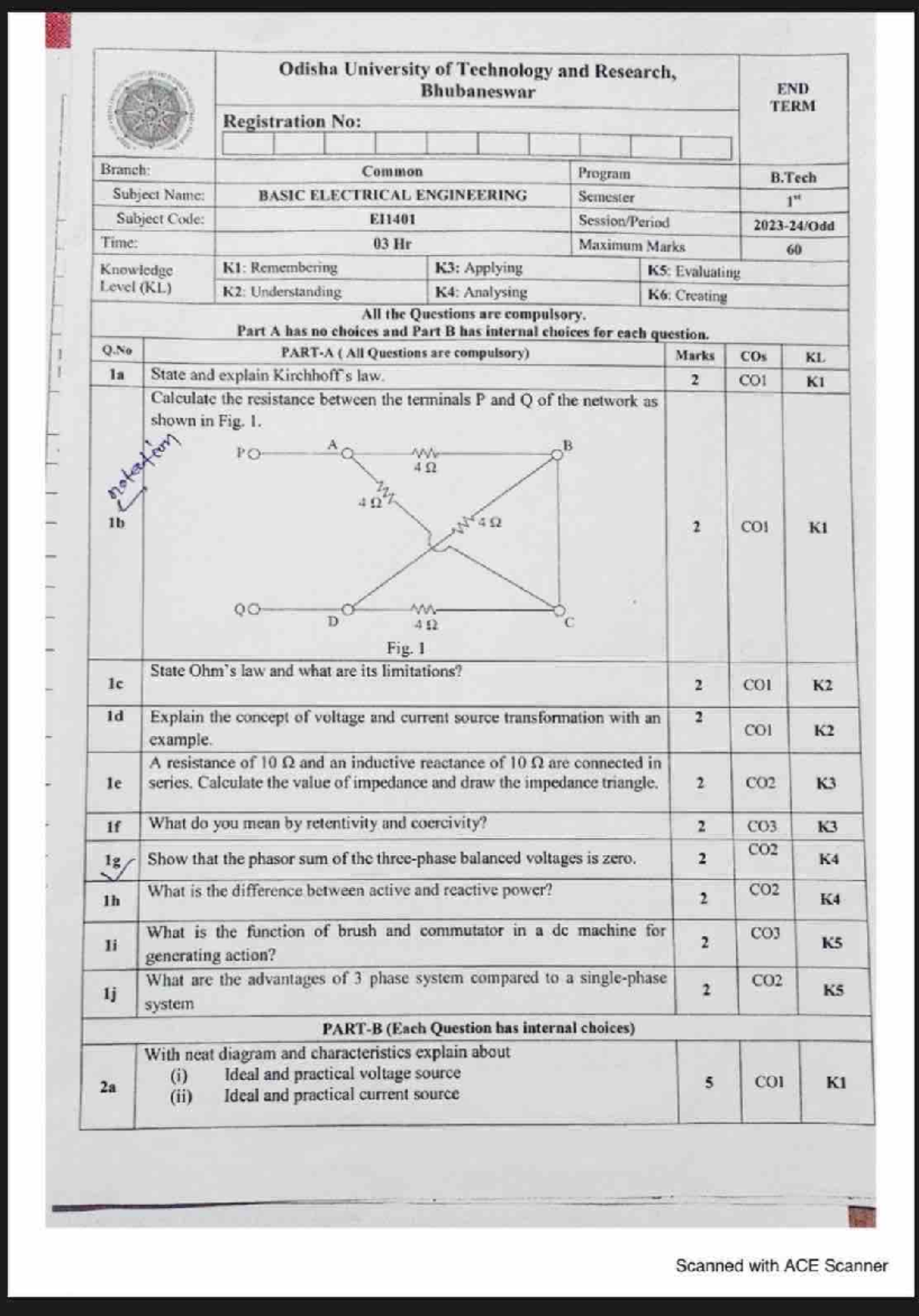 BEE PYQS - BEE Important Questions for practice. - Basic Electrical Engineering - Studocu
