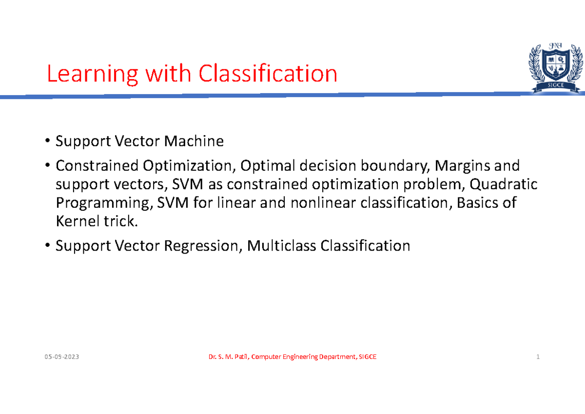 673684360 Module 4 Learning with Classification - Support Vector ...
