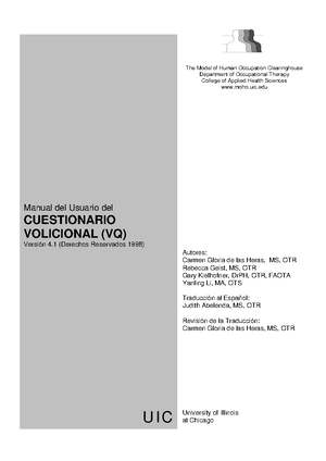 OPHI-II - Pauta MOHO - ENTREVISTA HISTÓRICA DEL DESEMPEÑO OCUPACIONAL ...