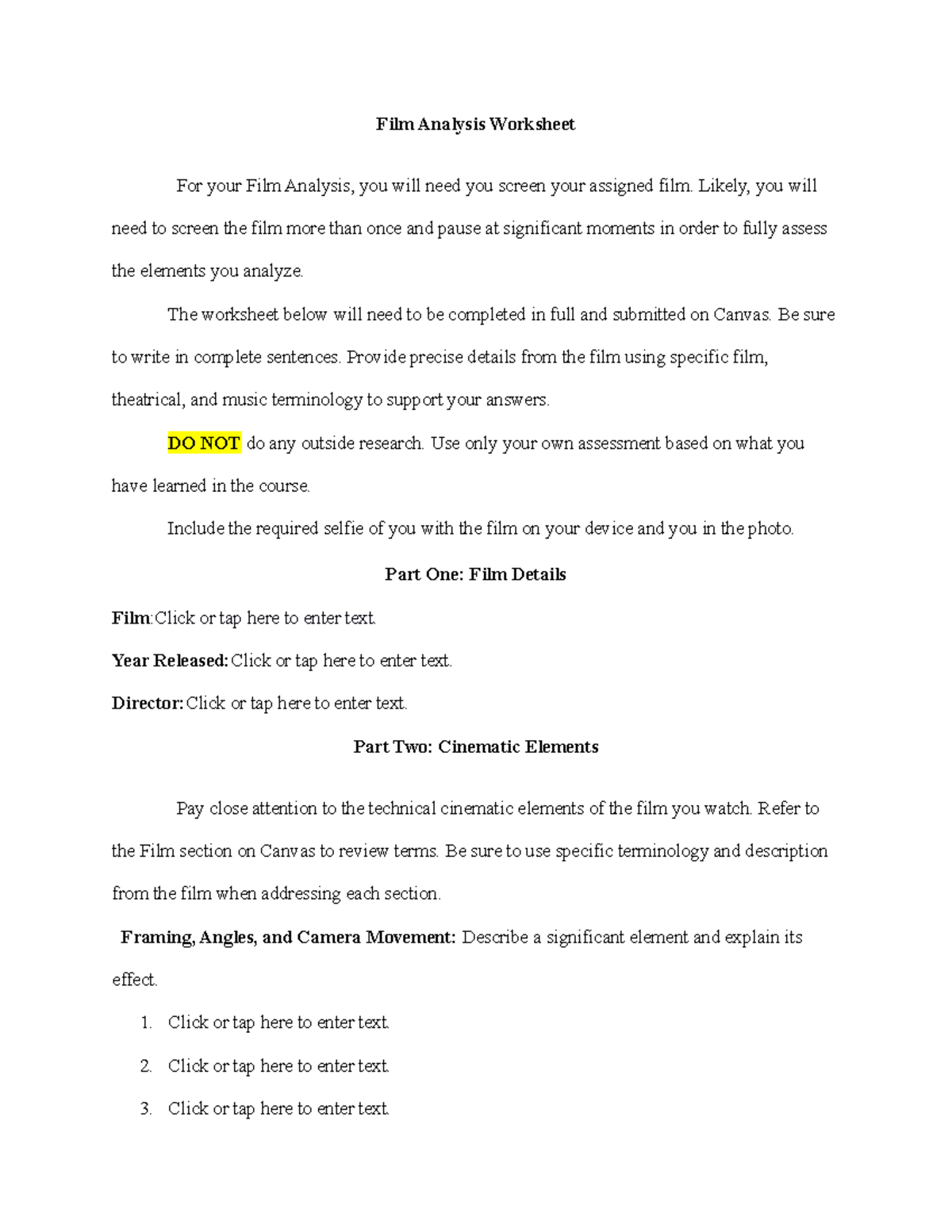 Film Analysis Worksheet- locked - “Film Analysis Worksheet” “For your ...