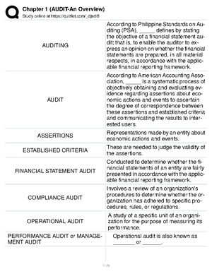 Chapter 3 Auditing and Assurance Principles Note - SU - Studocu