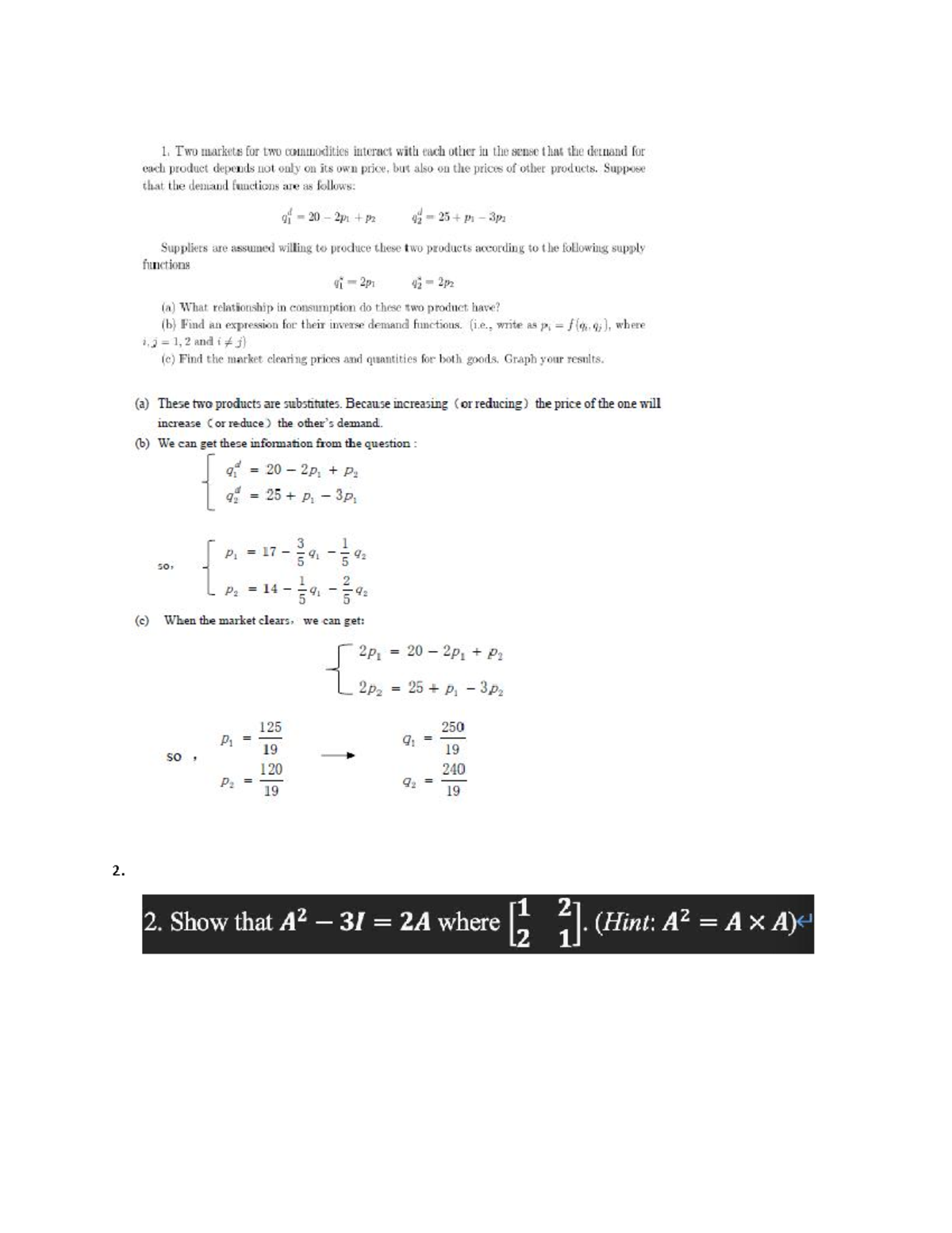 ECON1002 Assignment 1-solution - Mathematical Analysis I - Studocu