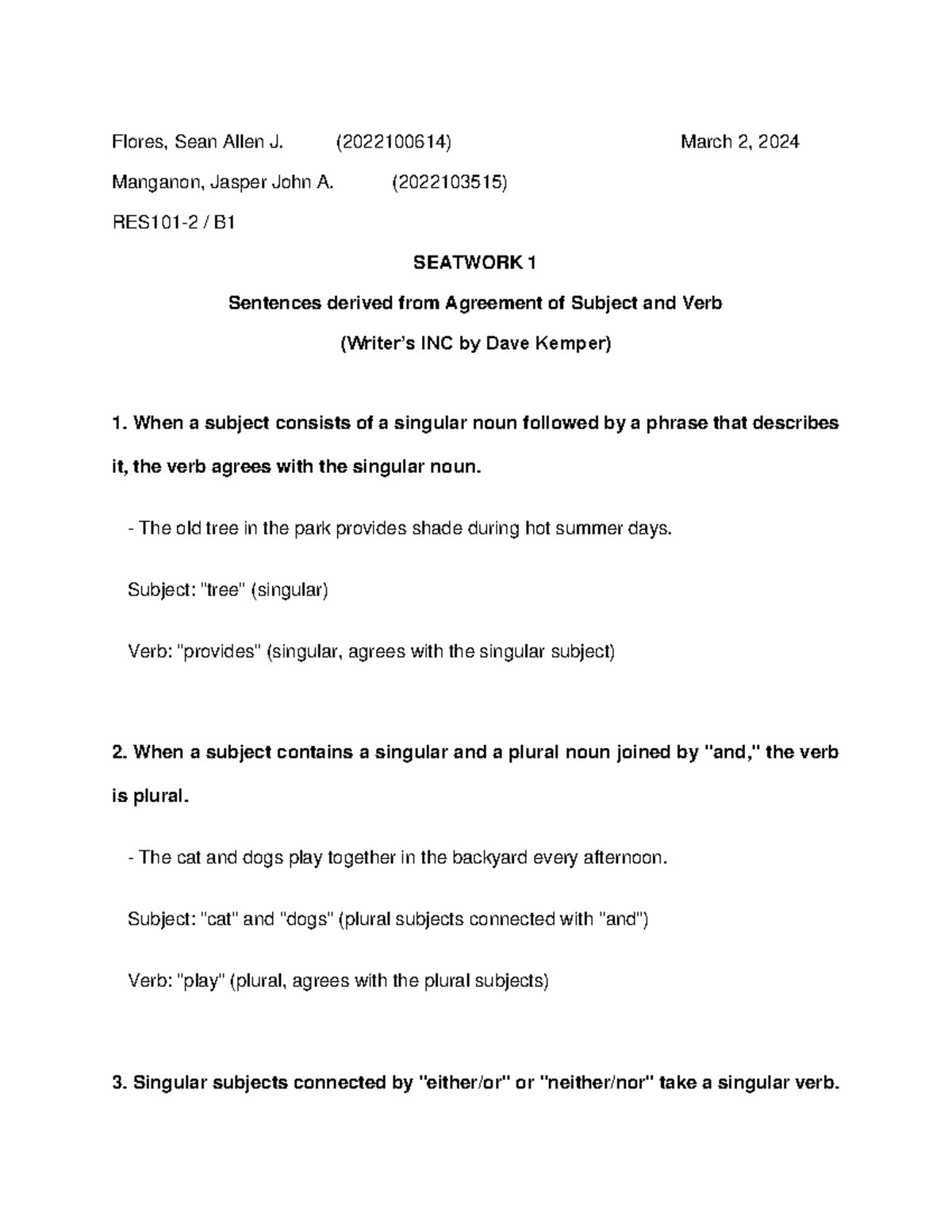 SLW1_RESEARCHasd - Flores, Sean Allen J. (2022100614) March 2, 2024 ...