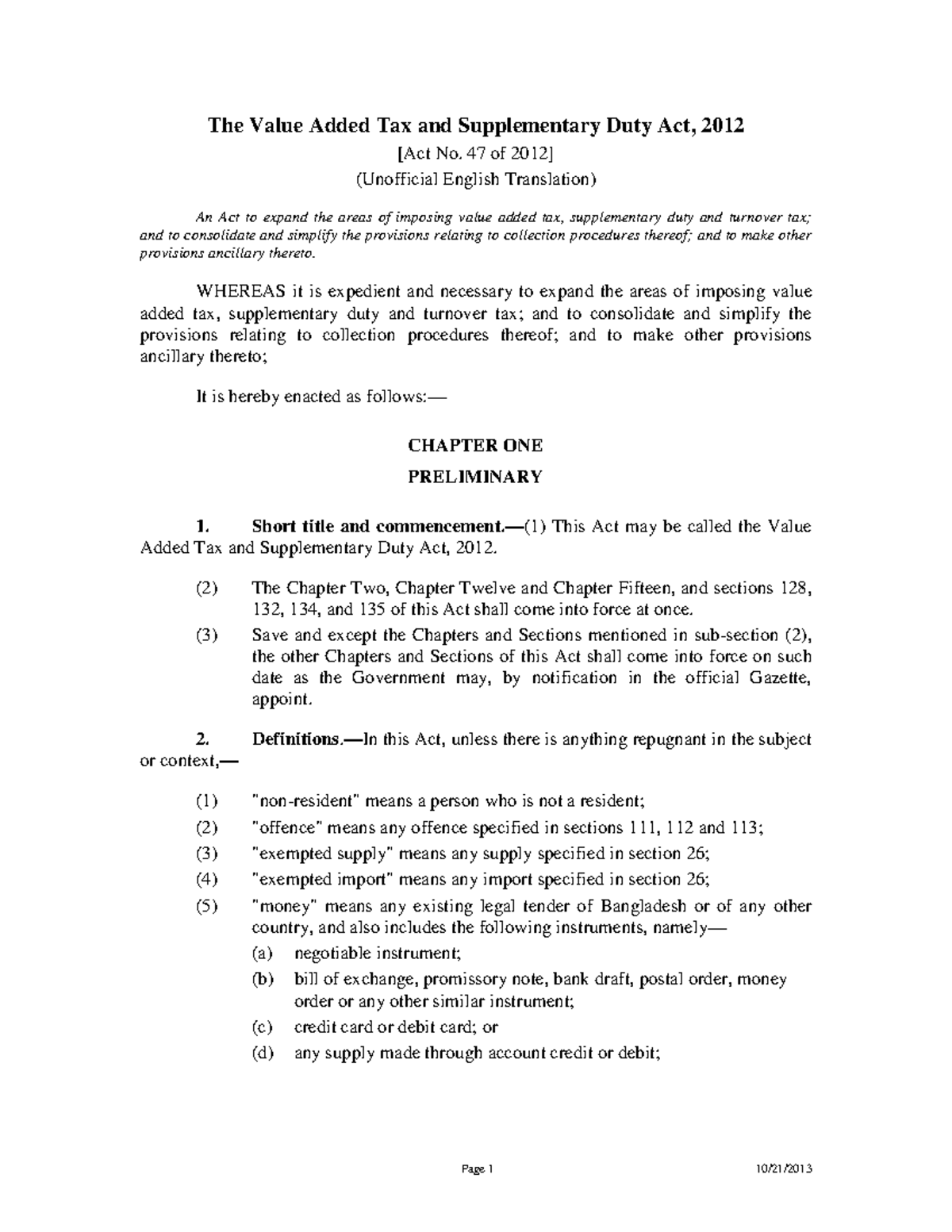 18 - sdfasdfa - The Value Added Tax and Supplementary Duty Act, 2012 ...