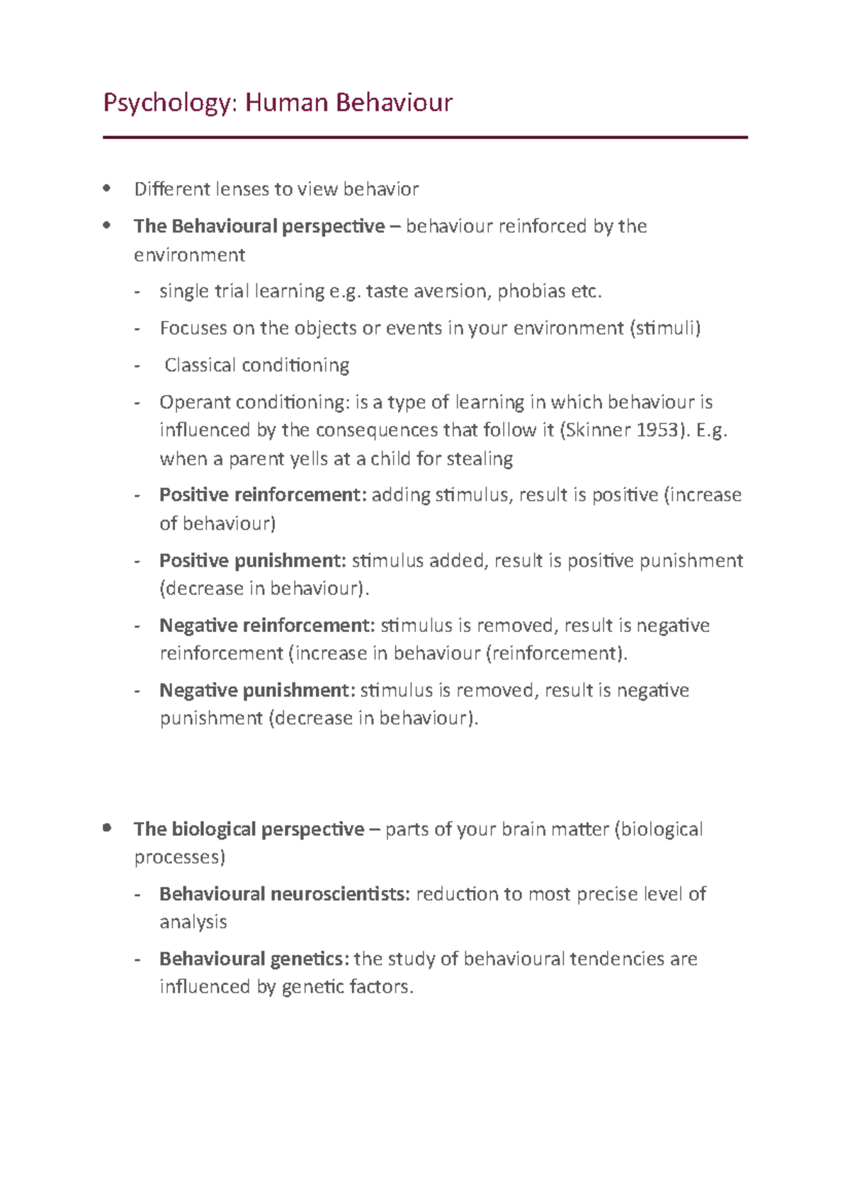 Lecture 1 psychology human behaviour - Psychology: Human Behaviour ...