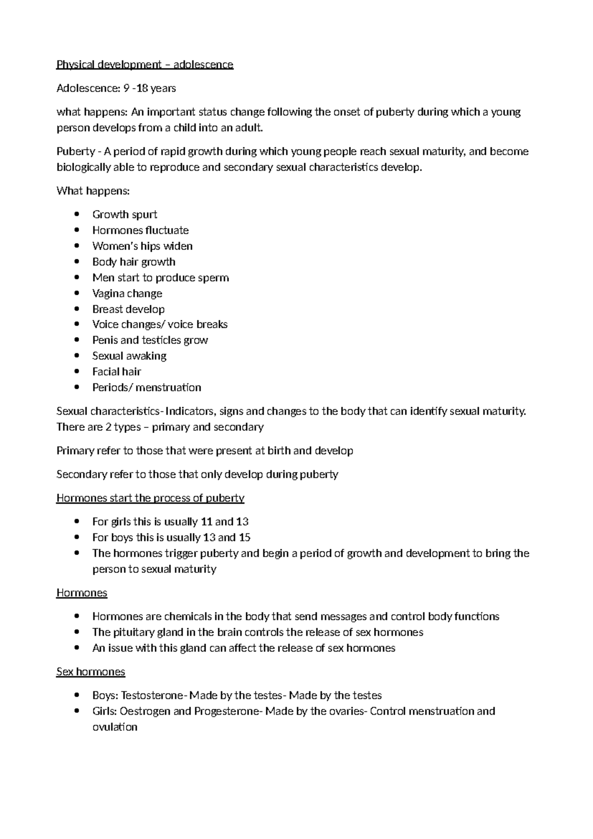 Physical development - adolescence - Physical development – adolescence ...