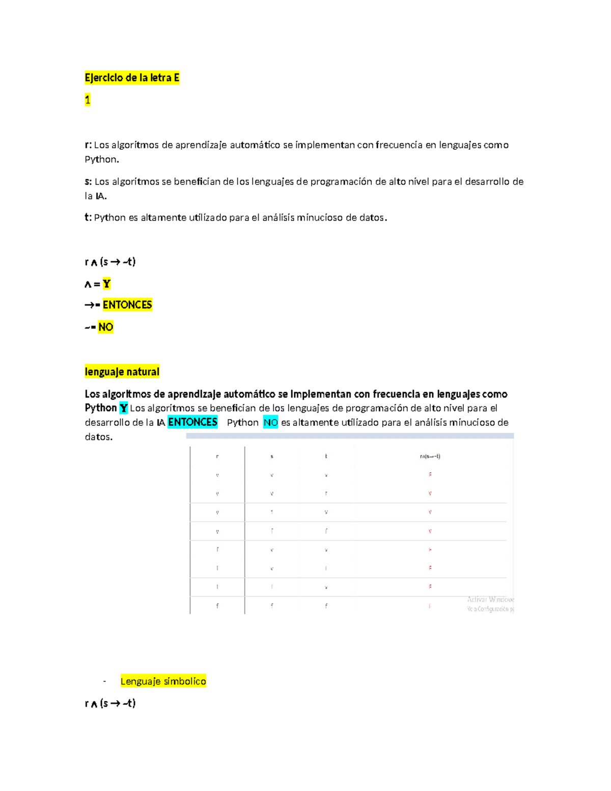 Trabajo a revisar - .............................. - Ejercicio de la ...