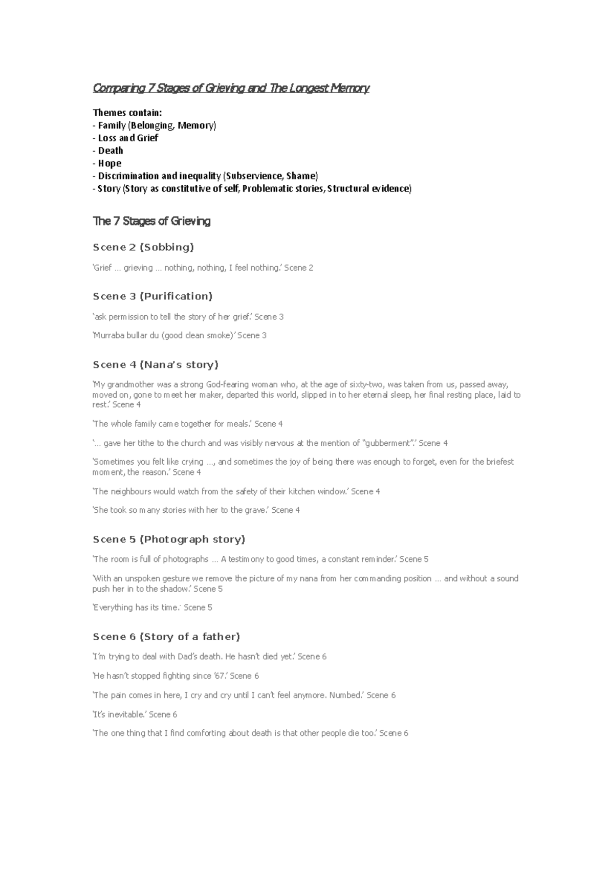 7SOF and TLM quotes - Comparing 7 Stages of Grieving and The Longest ...