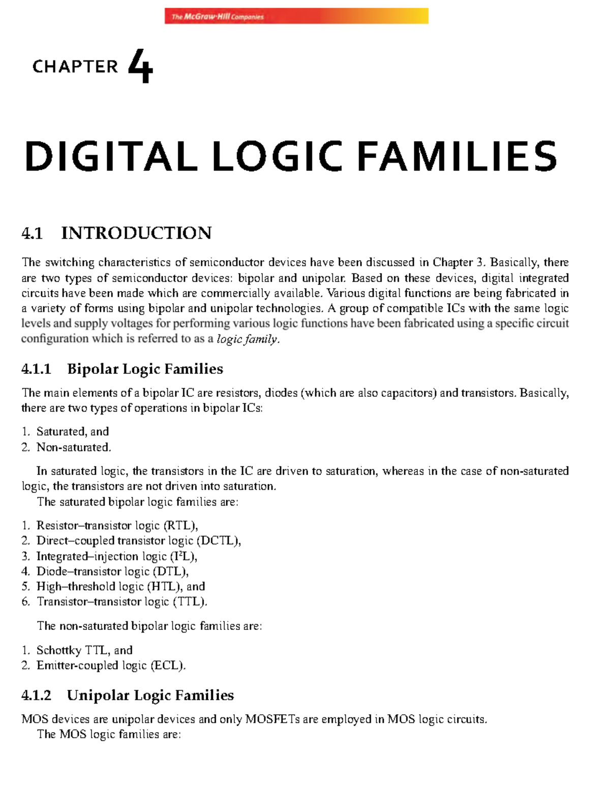 Chapter-4 - Rrrrr - 4 DIGITAL LOGIC FAMILIES CHAPTER 4 INTRODUCTION The switching ...
