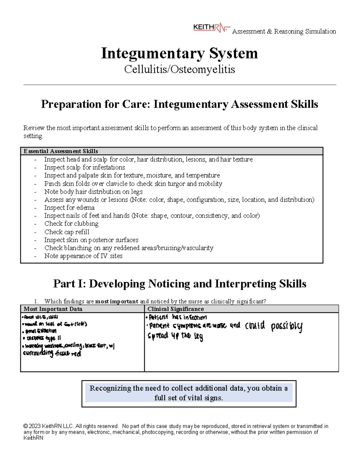 Case Study clinical 7 - Class work - © 20 23 KeithRN LLC. All rights reserved. No part of this ...