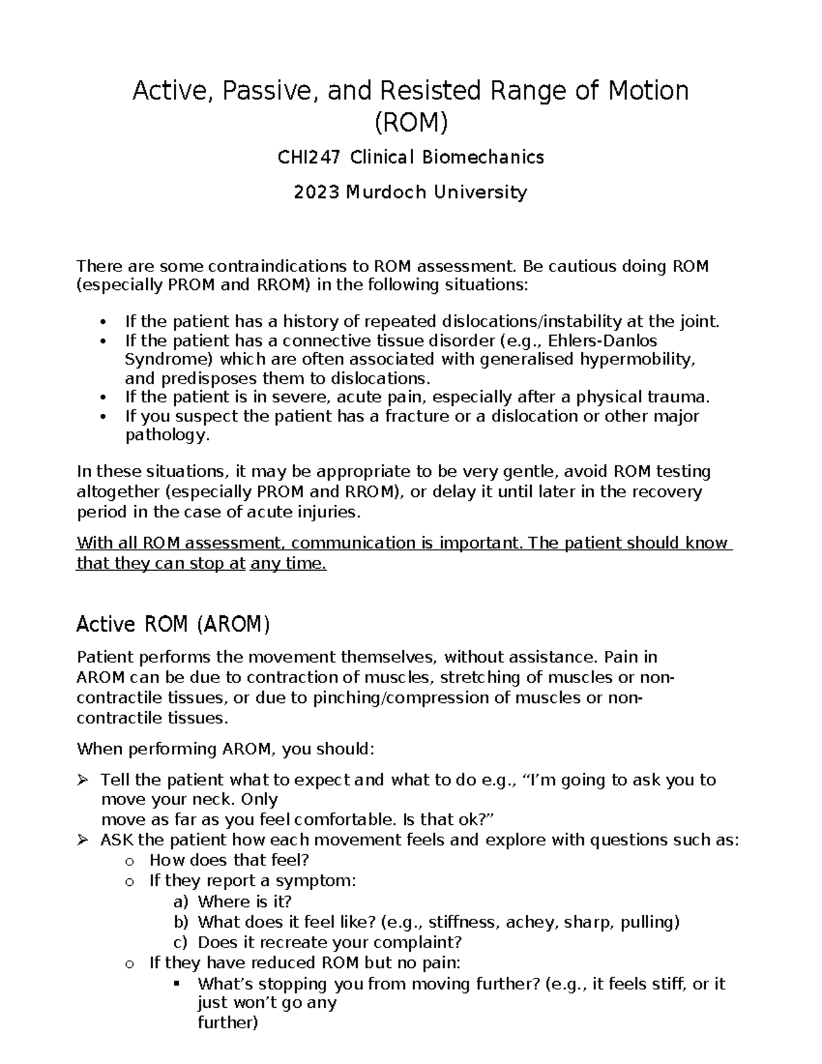 10 Active Passive Resisted ROM - Active, Passive, and Resisted Range of ...