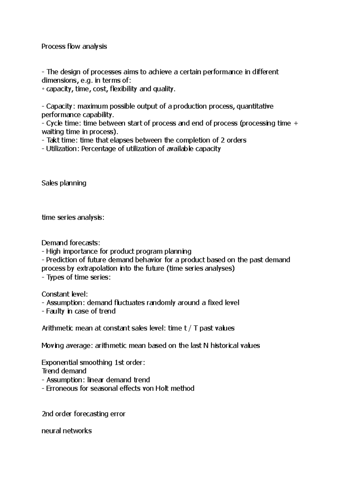 Process flow analysis - STUDY NOTES FOR EXAM - Process flow analysis ...