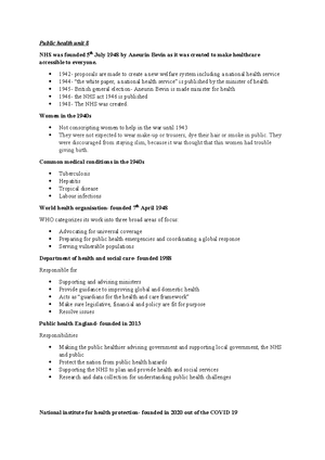 UNIT 8 a n b - UNIT 8: PROMOTING PUBLIC HEALTH Public health is the art ...