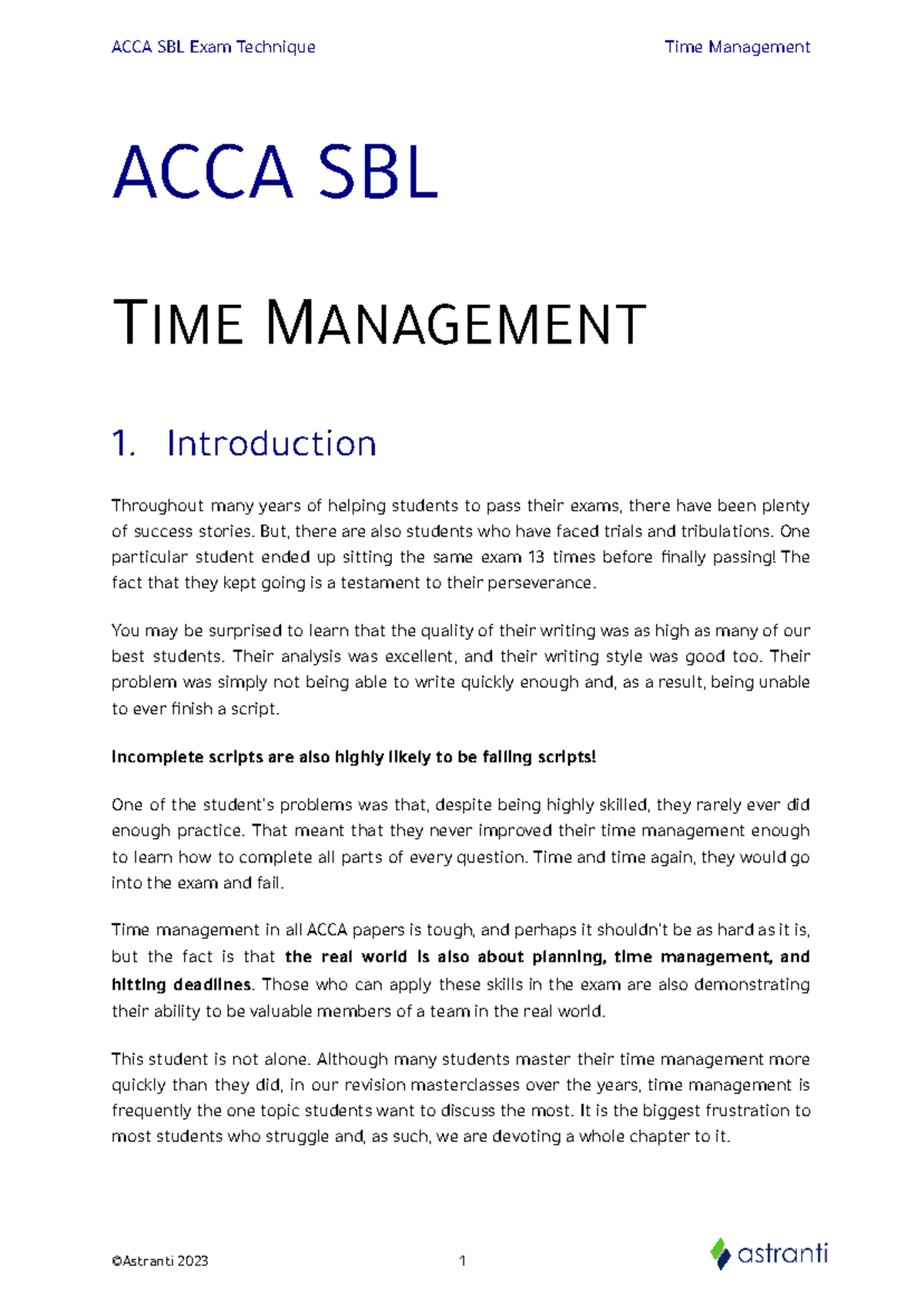 Document - Time mangment of sbl - ACCA SBL TIME MANAGEMENT 1 ...