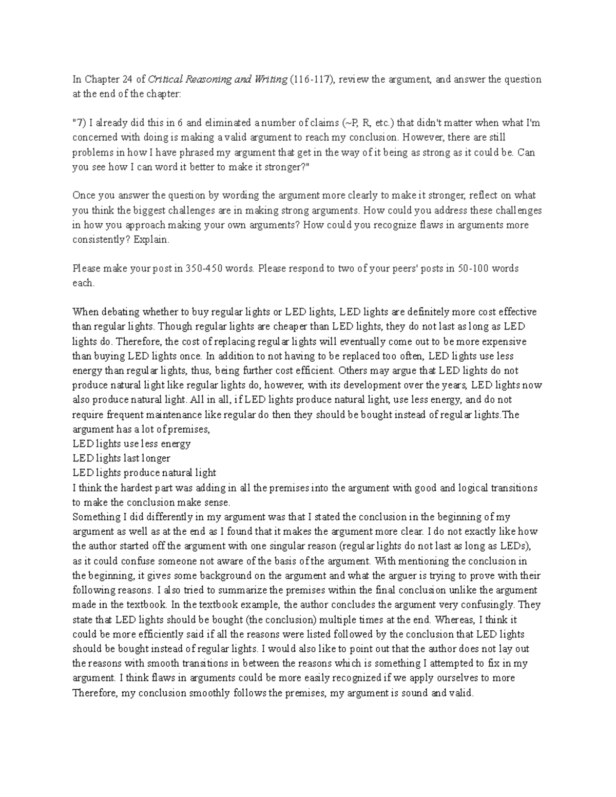 PHI 108 Module 7 - In Chapter 24 of Critical Reasoning and Writing (116 ...