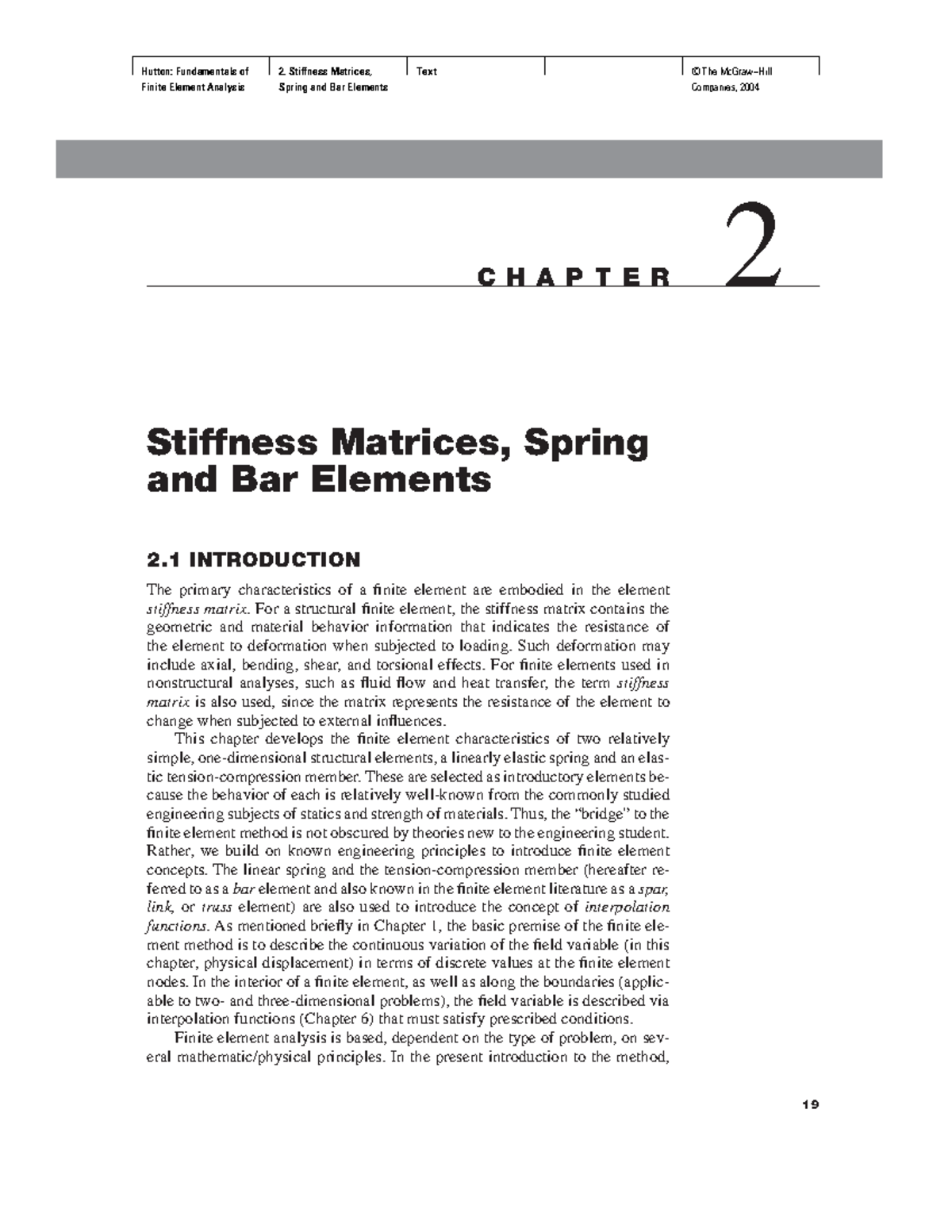 Fundamentals of finite element analysis bar - Finite Element Analysis ...