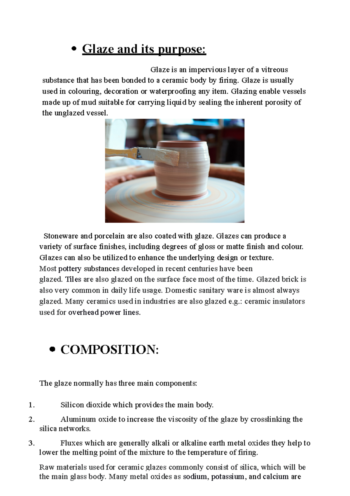 Ceramics material science and engineering - Glaze and its purpose ...