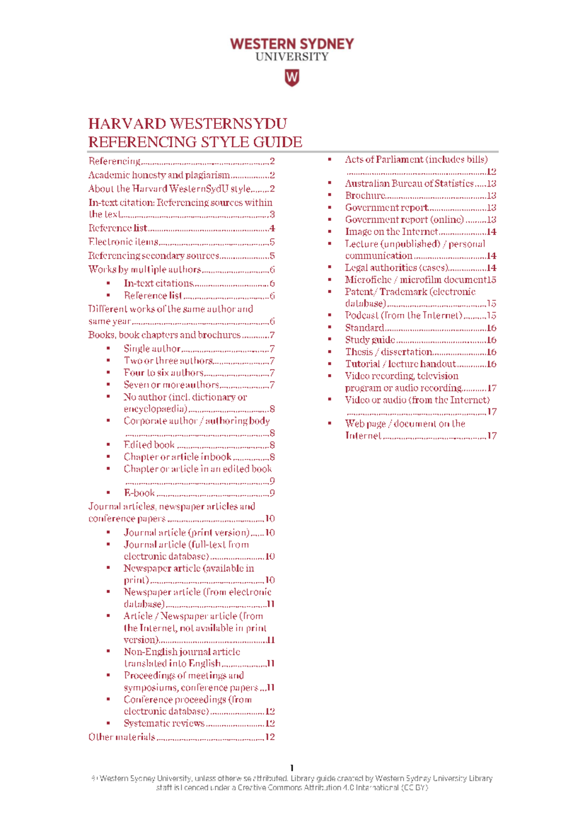Havard referencing - HARVARD WESTERNSYDU REFERENCING STYLE GUIDE - Studocu