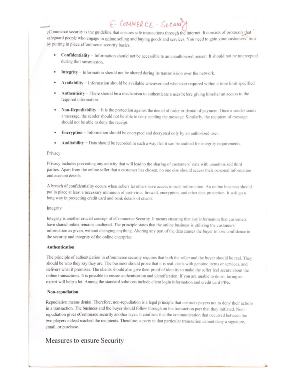 Ecom Security - BCA - Studocu