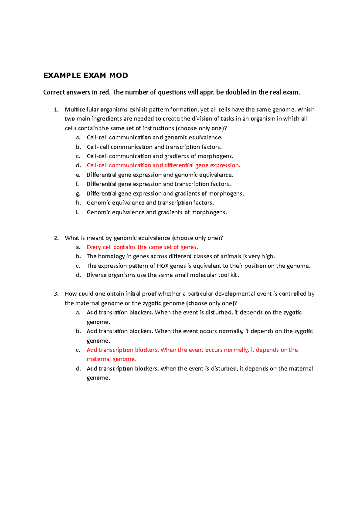 Voorbeeldexamen multiple choice (met antwoorden) - EXAMPLE EXAM MOD ...