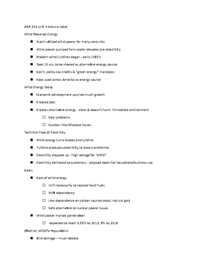 AGR 203 chapter 13 lecture notes - Agr 203 chapter 13 notes Global ...