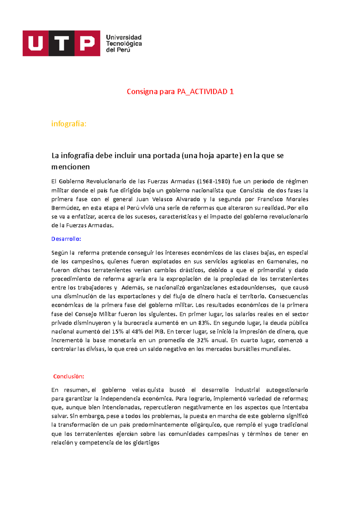 Consigna para PA - espero que te guste - Consigna para PA_ACTIVIDAD 1 infografía: La infografía ...