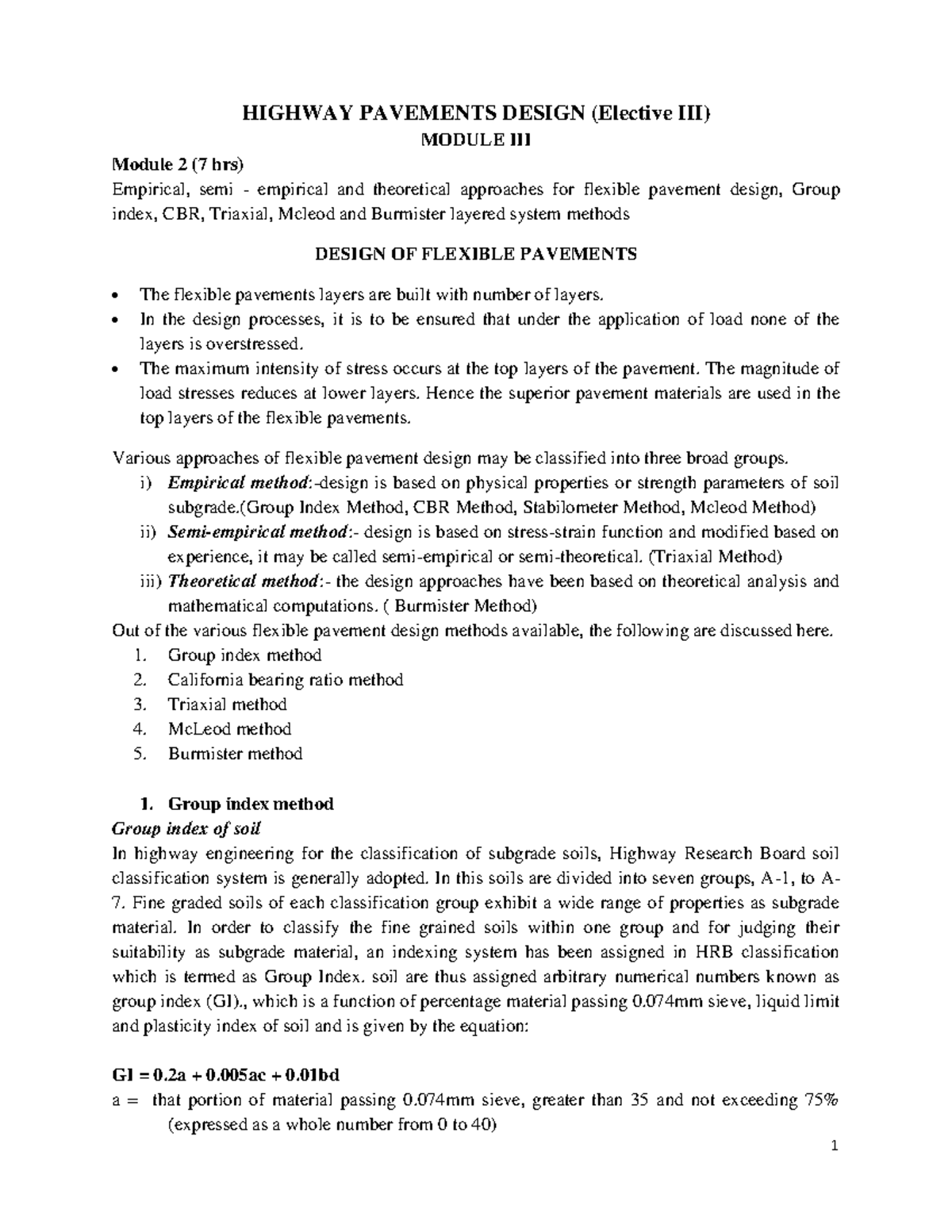 HPD Module 3 - motes of HPD as per ktu - HIGHWAY PAVEMENTS DESIGN ...