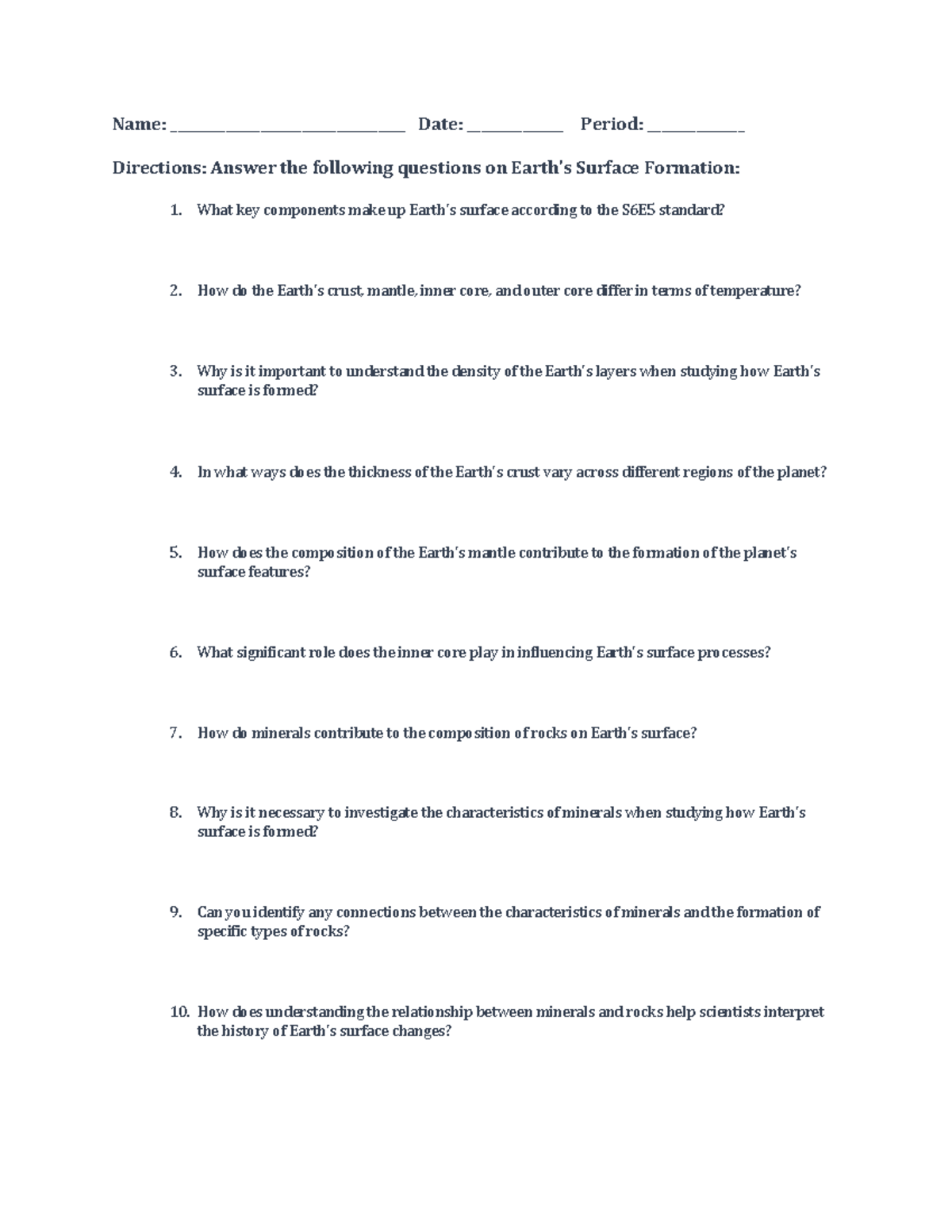 Kami Export - Madison Walker - 6 Geology Questions - Name