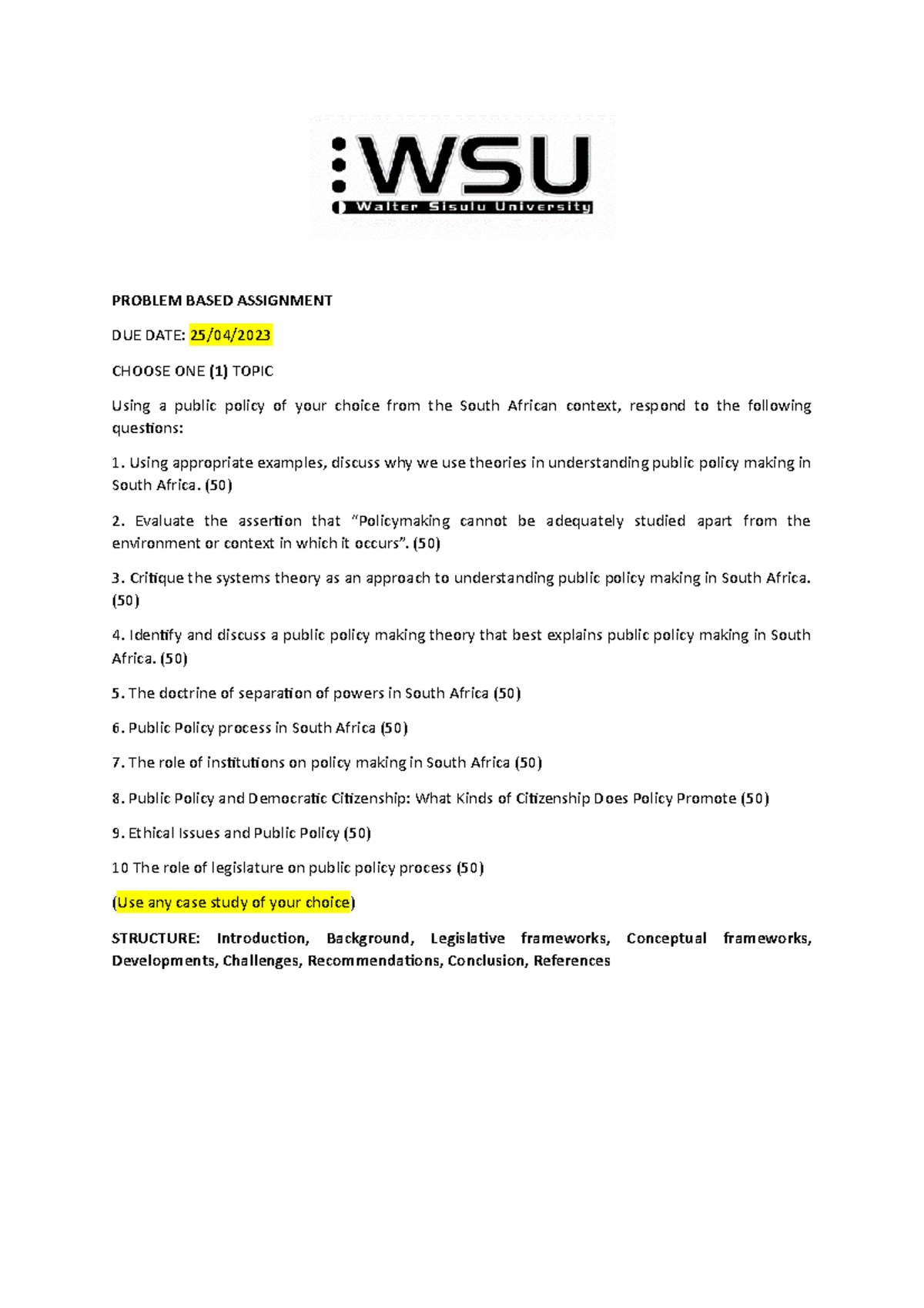 1st Problem Based Assignment Assessment Method - PROBLEM BASED ...