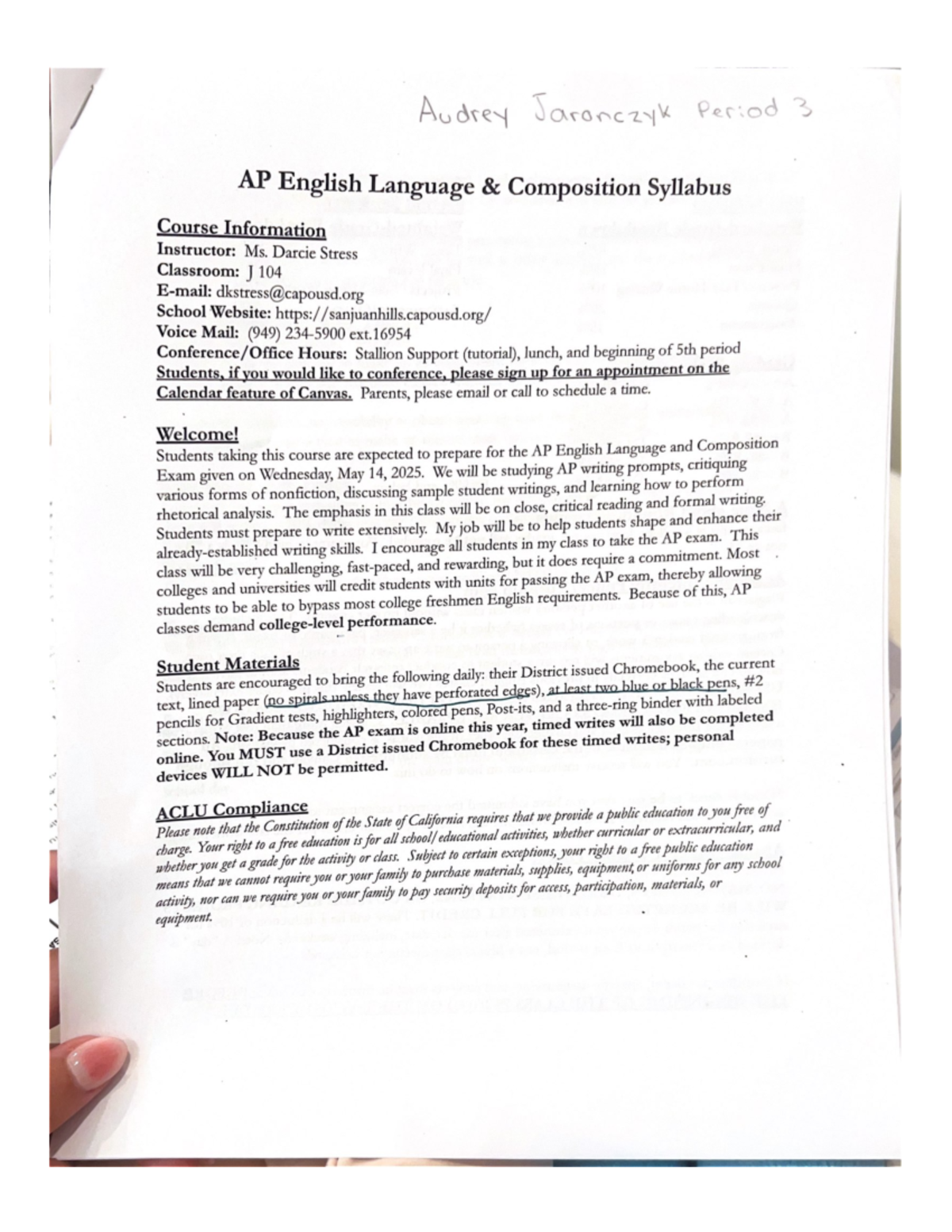 AP English Language & Composition Syllabus - Darcie Stress Classroom: J ...