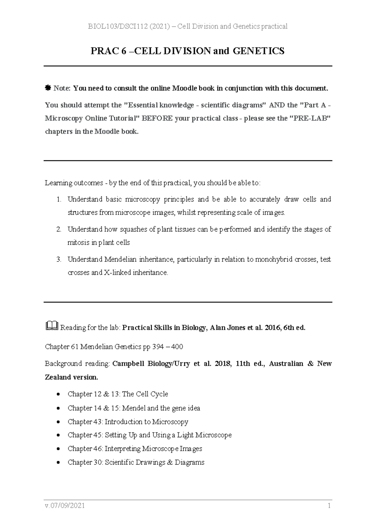 Cell Division and Genetics practical manual - pdf - PRAC 6 –CELL ...