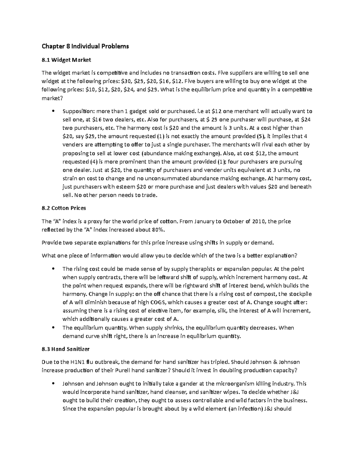 Chapter 8 Individual Problems - Chapter 8 Individual Problems 8 Widget ...
