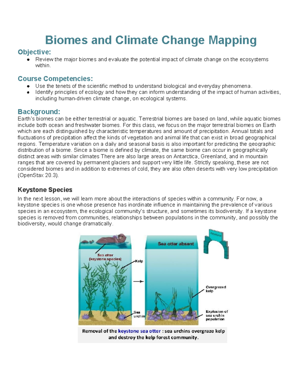 Ecosystems Biomes and Climate Change Mapping - Biomes and Climate ...