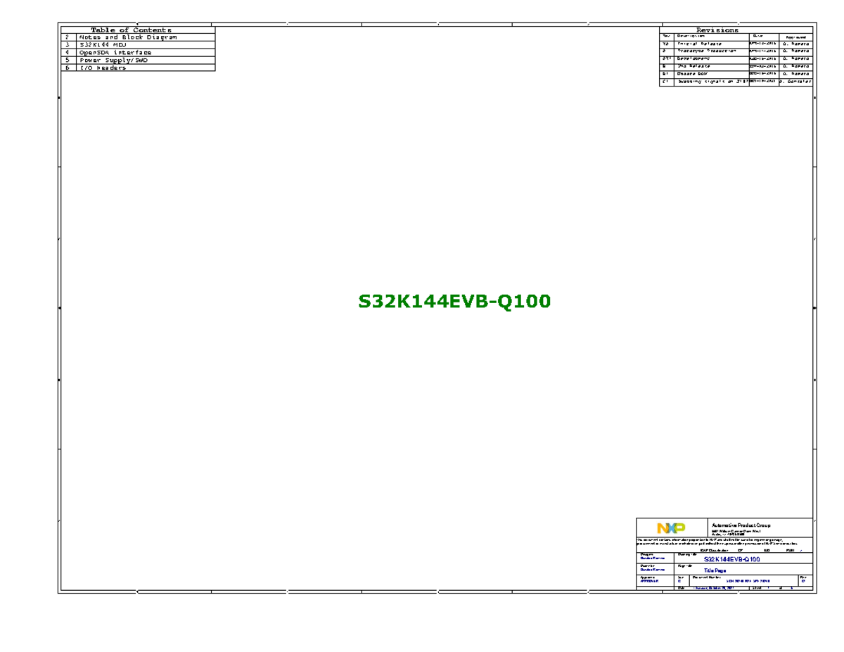 S32K144EVB SCH 29248 C1 - D D C C B B A A Table of Contents S32K144 MCU ...
