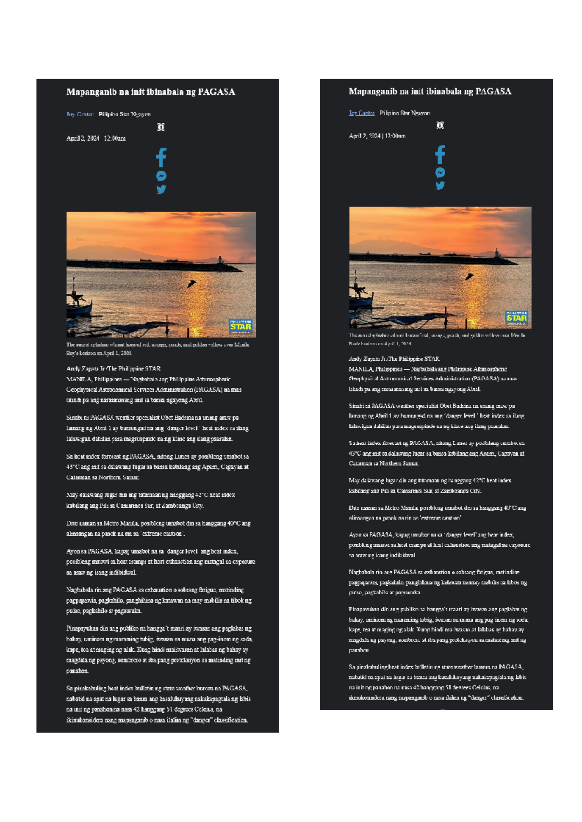 balitaan april 2 2024 - Bachelor in Secondary Education - Studocu