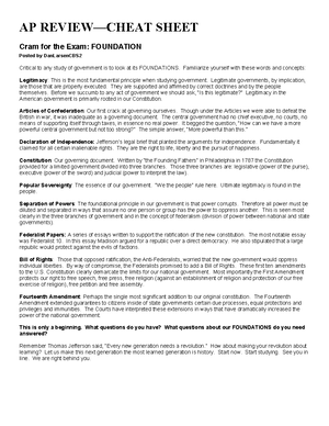 Review Guide Foundational Documents Scotus cases etc - Studocu