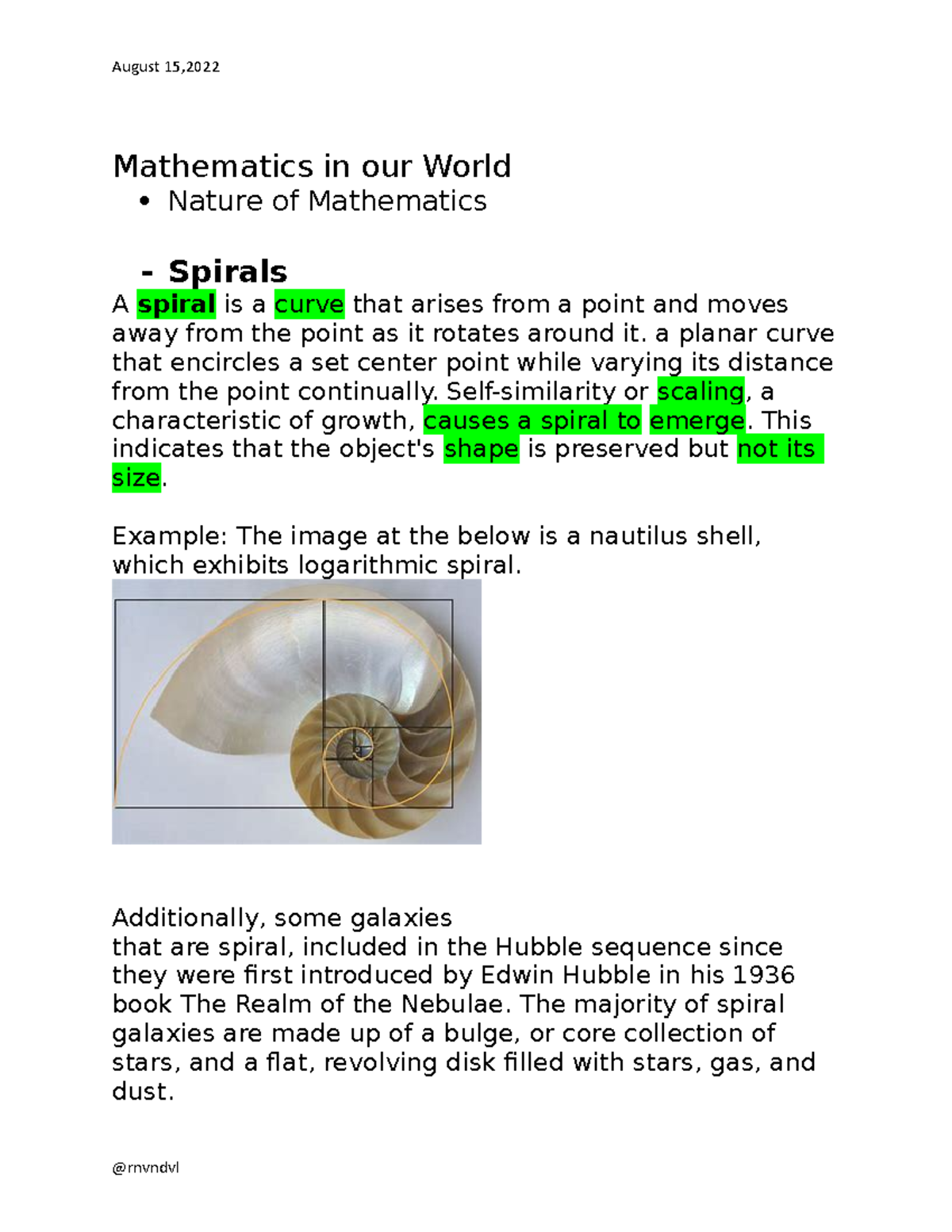 Mathematics in our World (Spiral) - Mathematics in our World Nature of ...