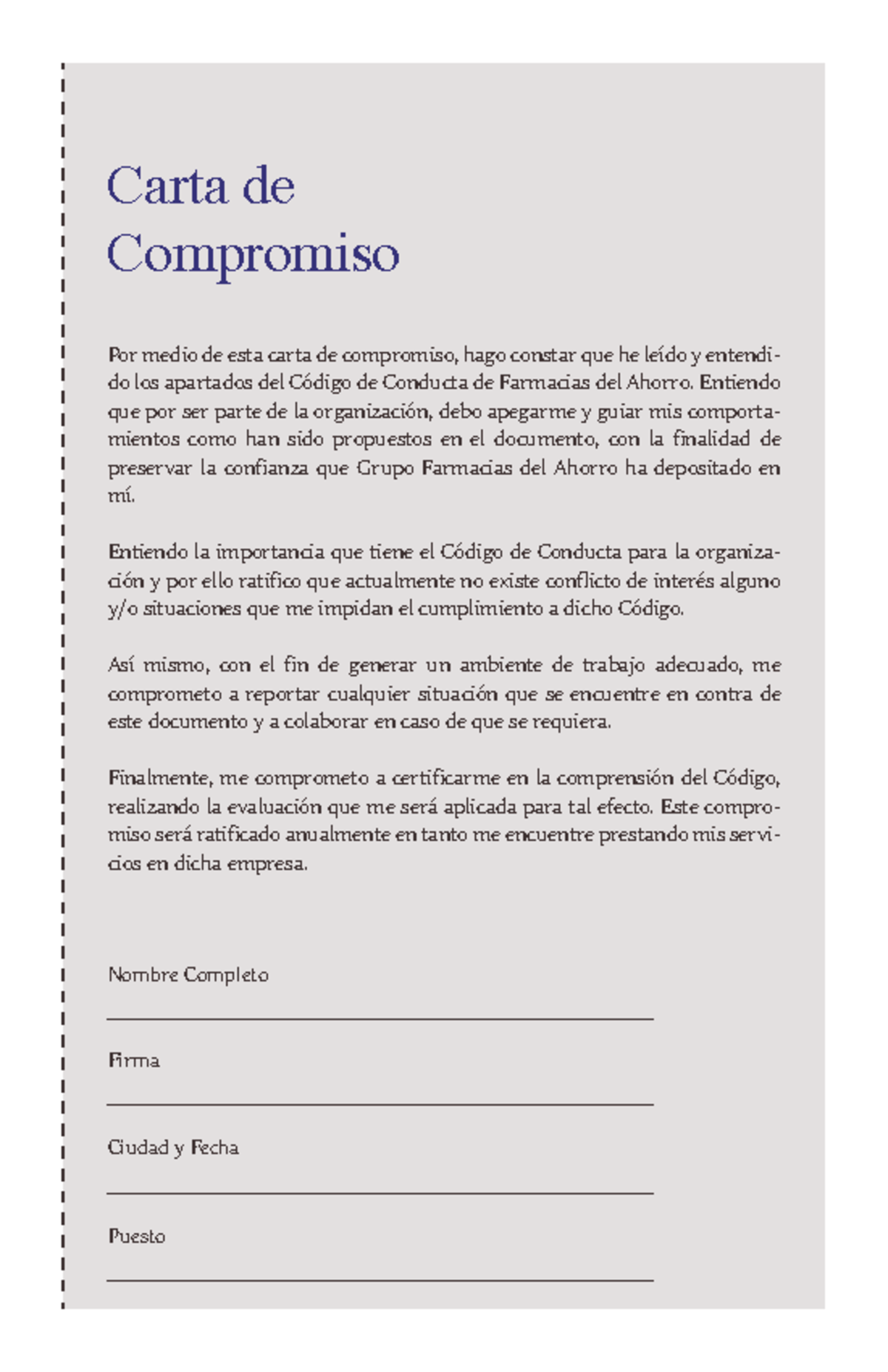 1. Hoja Codigo de Conducta - Por medio de esta carta de compromiso ...