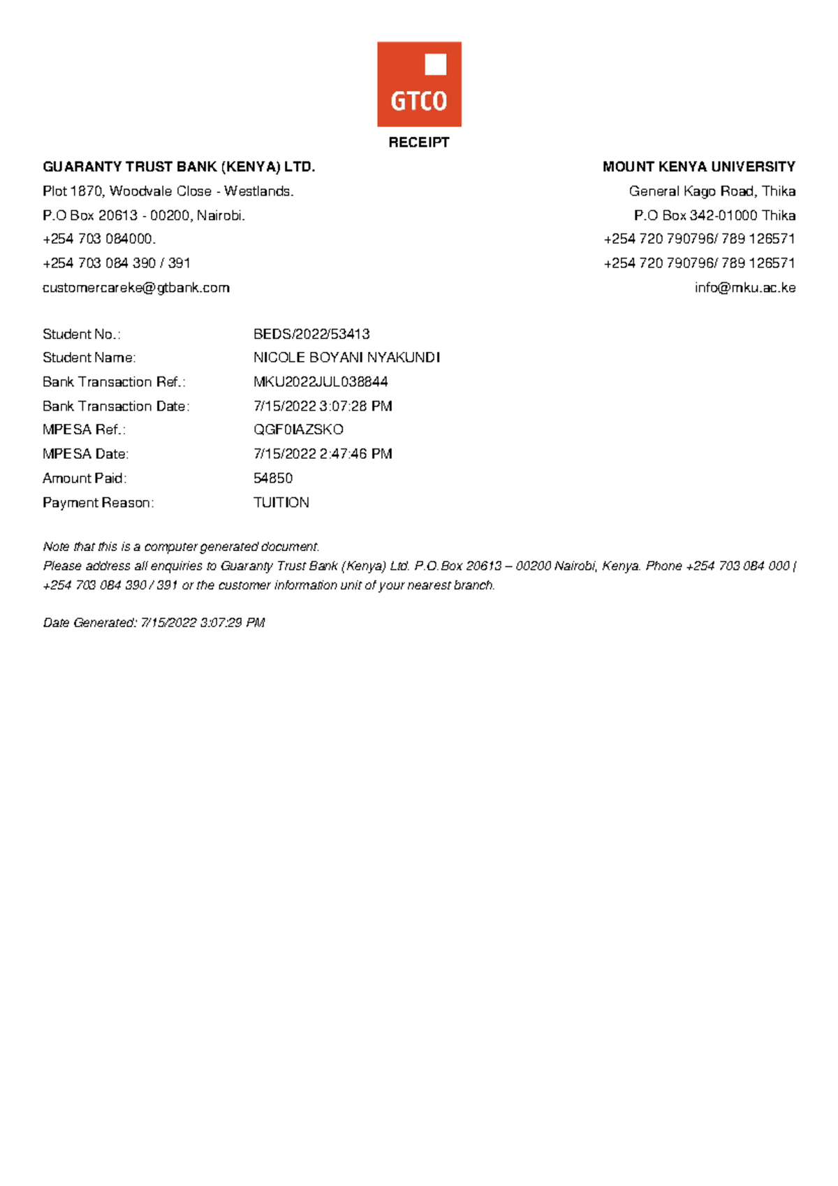 Receipt MKU2022JUL038844 - Note that this is a computer generated ...