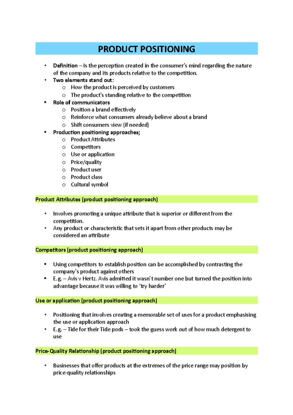 Product Positioning - PRODUCT POSITIONING Definition – Is the ...