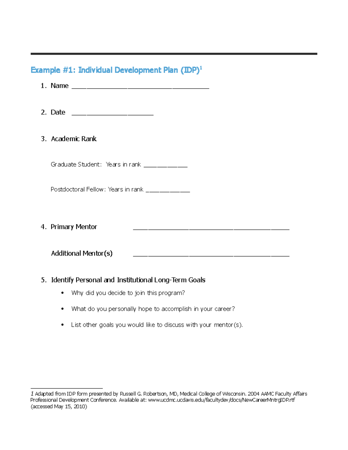 Sample-Individual-Development-Plans - Example # 1 : Individual ...