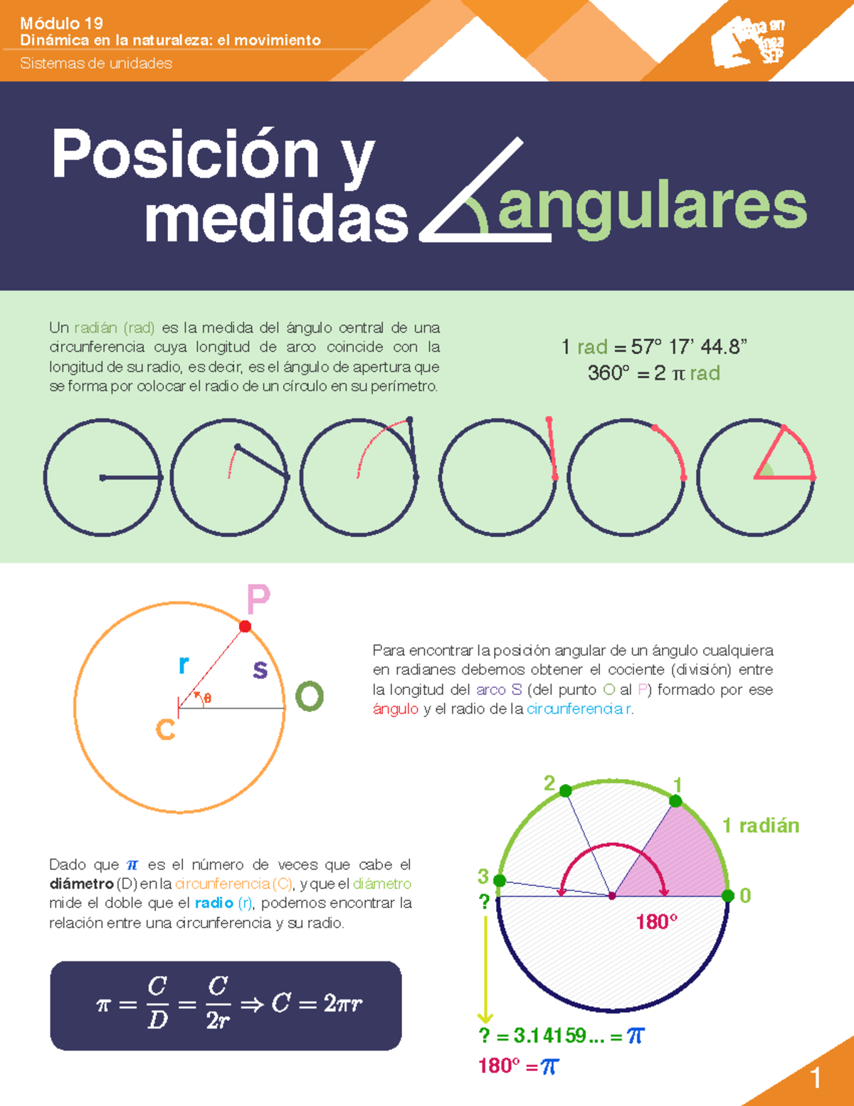 M19 S1 Posición y medidas angulares PDF - 1 Módulo 19 Dinámica en la ...